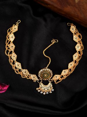 Buy Silvermerc Designs Golden Borla Rajasthani Traditional Wedding ...