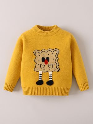 Buy Hopscotch Bread Applique Sweater - Mustard Online