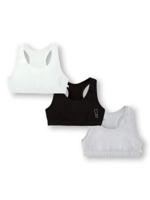 Buy Plan B Multi-Color Basic Double Layered Sports Bra (Pack of 3) (8 ...