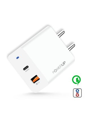 Buy PowerUp Max Charge 20W USB Type-C Ultra Smart Wall Charger - White ...