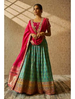 Buy Soch Womens Multi-Color Silk Blend Unstitched Lehenga Choli with ...