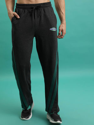 Buy HIGHLANDER Black Colorblock Relaxed Fit Trackpant (30) Online