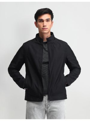 Buy Arrow Sports Sports Self Design Black Full Sleeves Jacket (L) Online