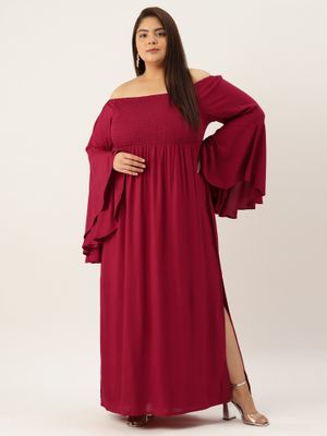 theRebelinme Maxi Dresses : Buy theRebelinme Plus Size Women's Maroon ...