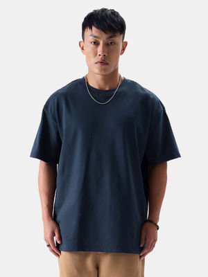 Buy The Souled Store Navy Blue Oversized T-Shirt Online