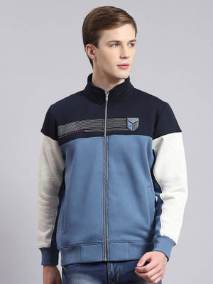 Buy Monte Carlo Blue Colorblock Jacket Online