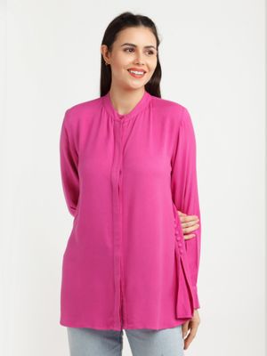 Buy Zink London Womens Pink Solid Shirt Online