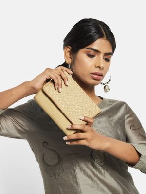 Buy Fabindia Fabric Embroidered Clutch Bag Online