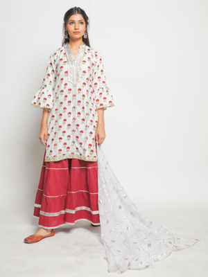 Buy Maison Shefali Gainda Phool Sharara (Set of 3) online