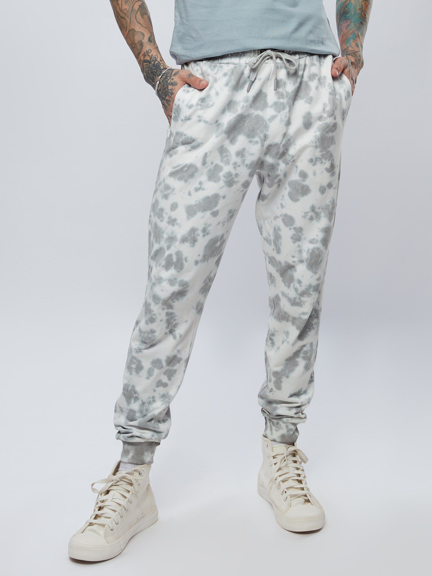 Buy The Souled Store Tie Dye Grey Men Joggers Online