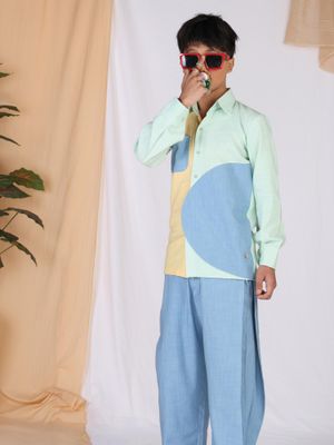 Buy Mulyo Kids Multi-Color Colorblock Shirt (3-4 Years) Online