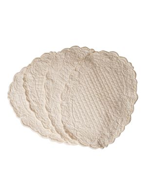 Buy Belleven Cotton Victorian Ivory Quilted Placemats 13x19 Inches (Set ...
