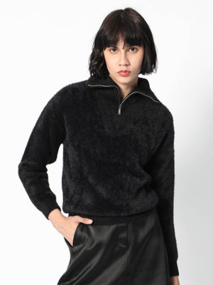 Buy RAREISM Asser Primary Black Solid Sweater Online