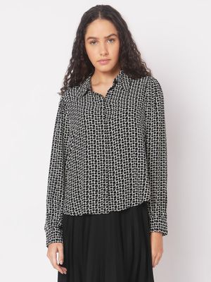 Buy VERO MODA Black Abstract Print Shirt (XS) Online