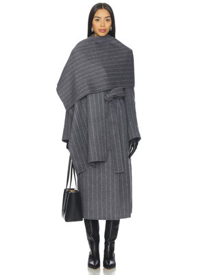 Buy NICHOLAS Candice Scarf Double Wool Long Coat (L) Online