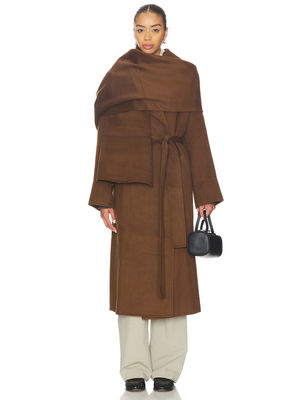 Buy NICHOLAS Candice Scarf Double Wool Long Coat (L) Online