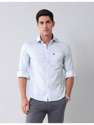 Buy AD By Arvind Modern Slim Fit Twill Shirt Blue (46) Online