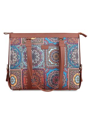 Buy Zouk Womens Handcrafted Vegan Multicolor Mandala Office Bag - Fits ...
