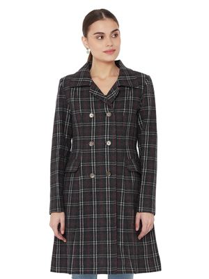 Buy Owncraft Womens Pretty Check Wool Coat Online