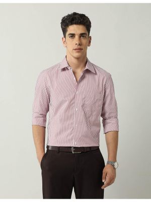 Buy AD By Arvind Red Regular Fit Vertical Striped Shirt (39) Online