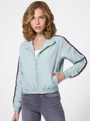 Buy ONLY Women Solid Blue Jacket Online