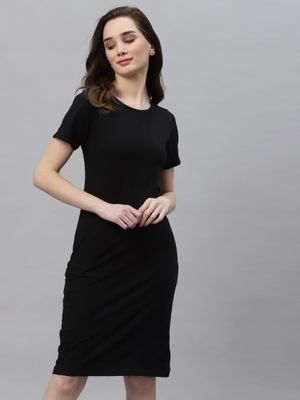 Buy RIGO Women Black Bodycon Jersey Dress Online