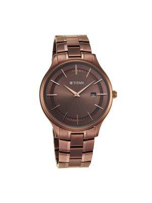 Buy Titan Classique Slim Ii 90142Qm05 Brown Dial Analog Watch For Men ...