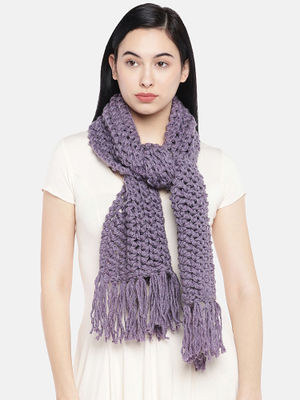 Buy Magic Needles Double Knit Netted Scarf with Tassels Online