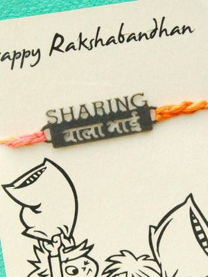 Buy BeAbhika SHARING WALA BHAI Quirky Rakhi with Roli Chawal Capsules ...