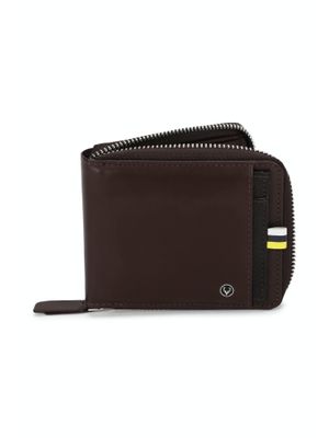 Buy Allen Solly Men Brown Solid Leather Wallet Online