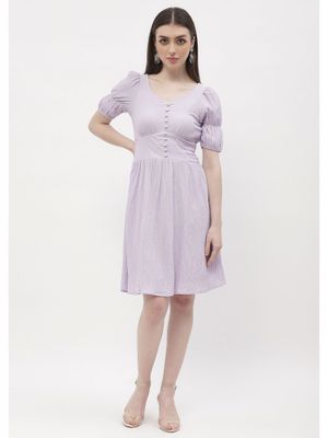 Buy Madame Marie Sleeve Lavender A-line Dress Online