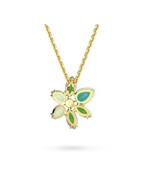 Buy SWAROVSKI Gema Pendant, Mixed Cuts, Flower, Green, Gold-Tone Plated ...