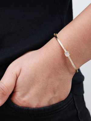 Buy Viari Accessories Mother Of Pearl Bangle with Cz - Square Online