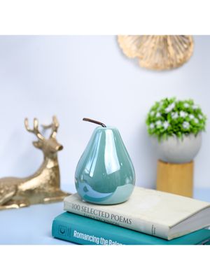 Buy Voncasa Decorative Ceramic Sky Blue color Pear Design Pattern online