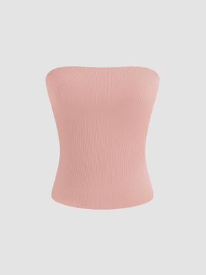 Buy Cider Pink Jersey Solid Two Way Tube Crop Top (XXS) Online