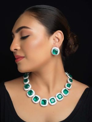 Buy AG'S American Diamond Neck Piece With Beautiful Tops Online