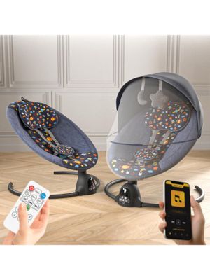 Buy BAYBEE Navy Blue Automatic Electric Swing Cradle for New Born Baby ...