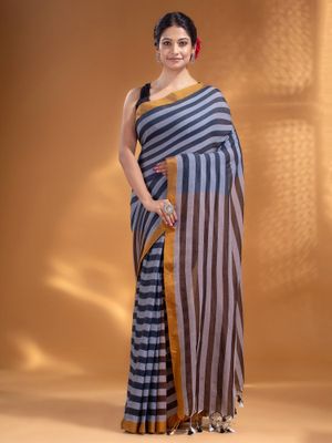 Arhi Handloom Sarees : Buy Arhi Black and Brown Half and Half Pure ...