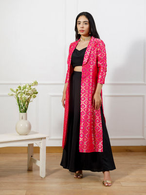 Buy EMPRESS PITARA Fiona Rani Pink Brocade Long Jacket Online