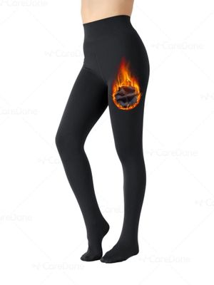 Buy CareDone Womens Black Highly Stretchable Thick Fleece Thermal ...