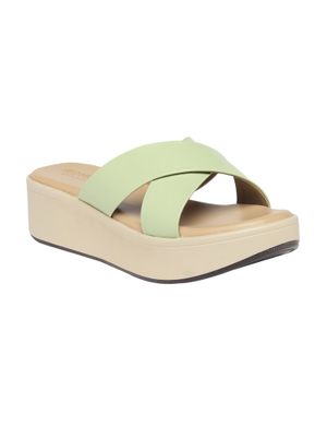 Buy Monrow Solid Or Plain Green Wedges Online