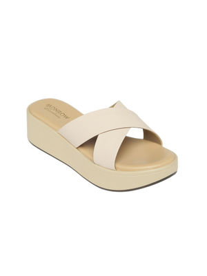 Buy Monrow Solid Or Plain Cream Wedges Online