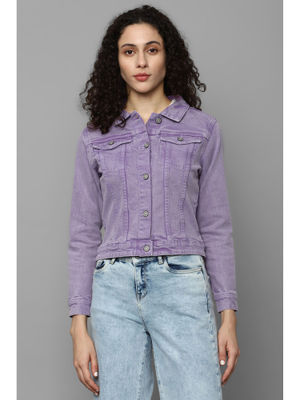 Buy Allen Solly Women Purple Solid Casual Jacket Online