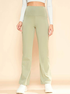 Buy COLOR CAPITAL Women Green Flared Panel Tights (3XL) Online