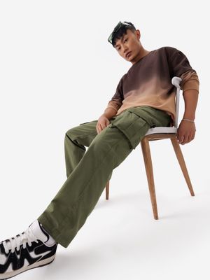 Buy The Souled Store Solid Moss Green Cargo Online