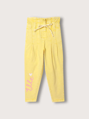 Buy ELLE Kids Girls Lemon Yellow Solid Loose Fit Jeans (2-3 Years) Online
