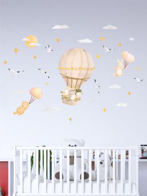 Buy My Kids Wall Explorers Hot Air Balloon Wall Stickers-Multi-Color ...
