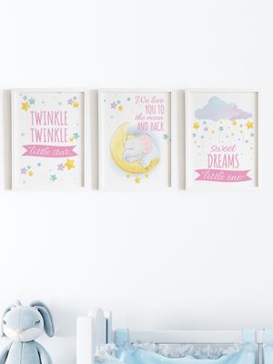 Buy My Kids Wall Twinkle Twinkle Little Star Wall Art (Framed Set of 3 ...