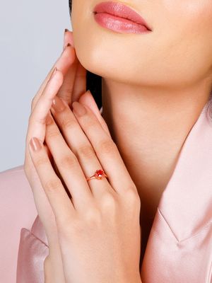 Buy GIVA Sterling Silver Rose Gold Luminous Sparkle Ring for Womens Online