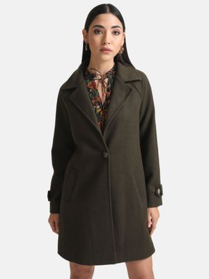 Buy KAZO Olive Overcoat With Elasticated Back Online
